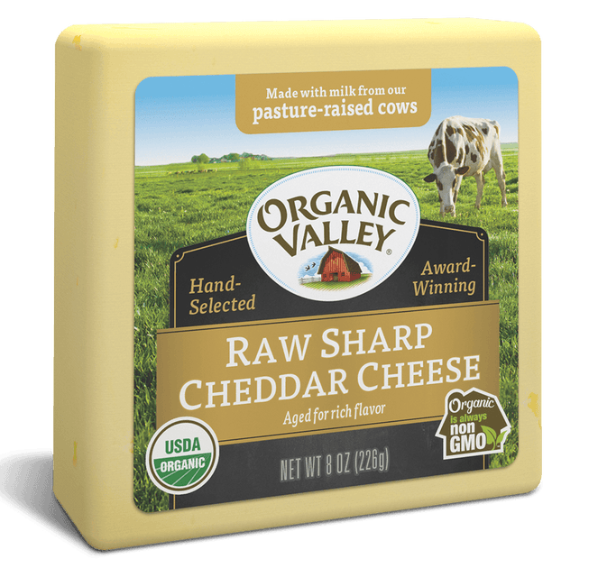 Organic Valley Raw Sharp Cheddar - 8oz block – Boxed Greens